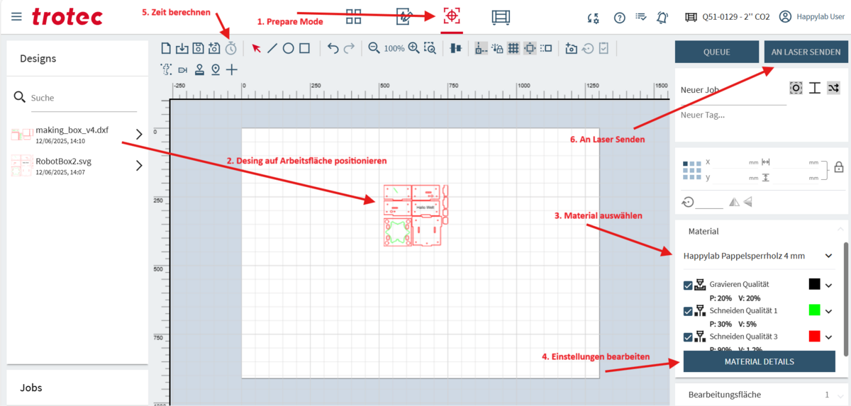 Trotec Speedy 400 RUBY – Happylab